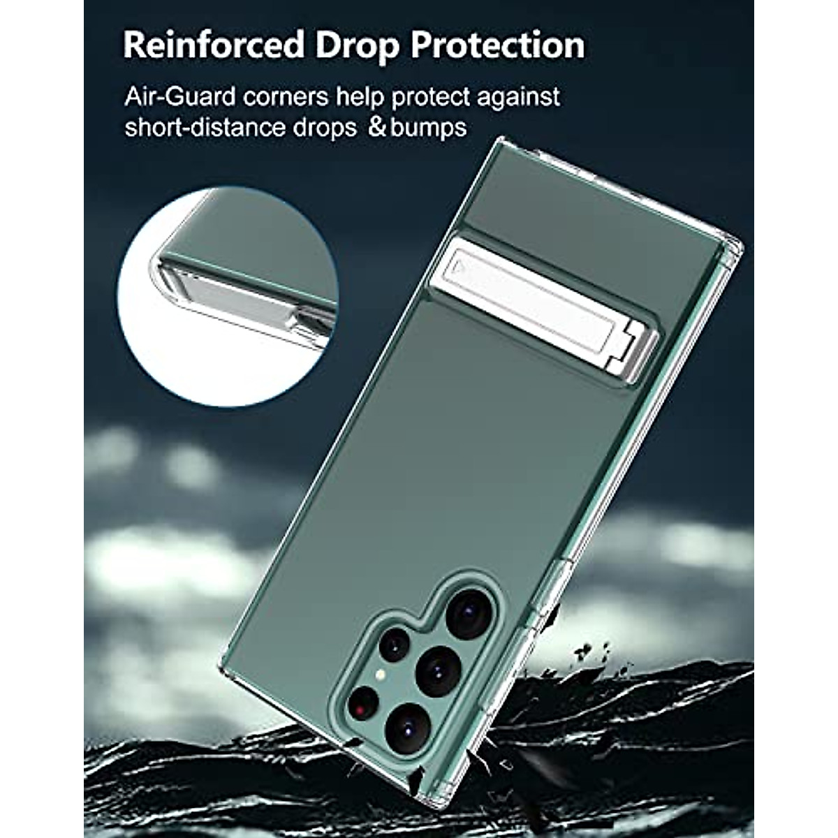 Btscase for Samsung Galaxy S22 Ultra 5G Case, with Adjustable Metal Kickstand, Crystal Clear Soft Flexible TPU Slim Shockproof Drop Protective Girls Women Men Cover for Galaxy S22 Ultra 5G, Clear