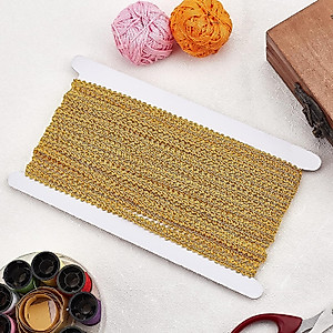 FINGERINSPIRE 14 Yards Metallic Braid Lace Trim, Flower Pattern Gold Centipede Lace Ribbon Decorated Gimp Trim for Wedding Bridal, Costume or Jewelry, Crafts and Sewing 1/4 inch(8mm) x1.3mm