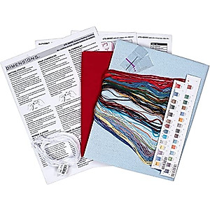 Dimensions 70-08995 Holiday Tradition DIY Personalizable Christmas Cross Stitch Stocking Kit, 16" L, 14 Count Light Blue Aida, Various