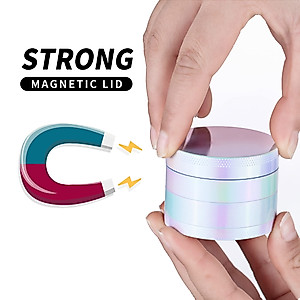 HeezeeBeezee Spice Grinder 2 inches (White Rainbow)