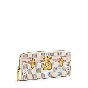Louis Vuitton, Pre-Loved Damier Azur Trunk Clemence Wallet, White