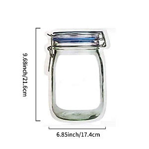 30 Mason Jar Bags, Wide Mouth Jar Bags Reusable Airtight Seal Food Storage Bags Leak-Proof Saver Bags for Travel Camping and Kids