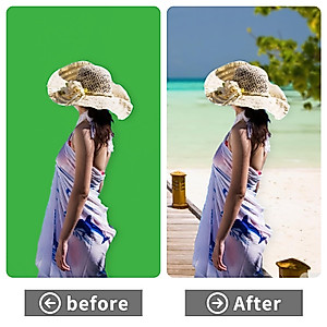 Easy-Going 6X9 FT Green Backdrop, Solid Background for Photo Studio, Non-Gloss Collapsible High Density Screen for Video Photography and Television Only Background