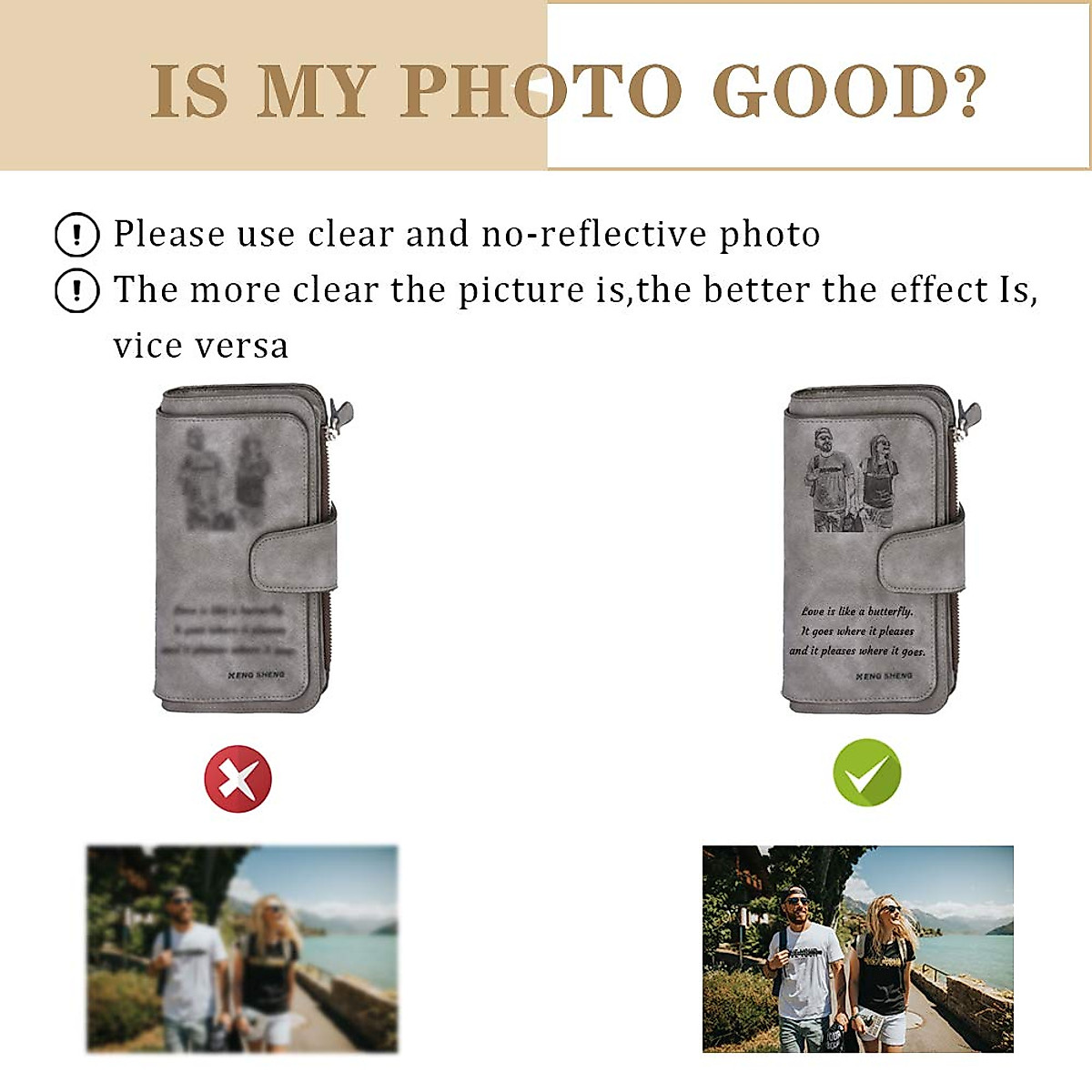 Women's Custom Photo Wallet, Personalized Wallet Gift for Wife Mom Girlfriend, Christmas Gifts