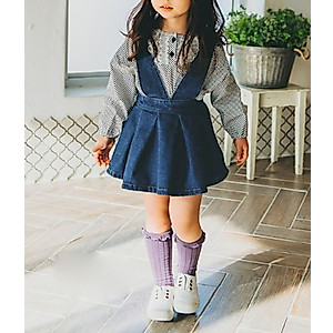 ZAXARRA Toddler Baby Girls Strap Suspender Skirt Overalls Dress Outfit (Blue, 1-2 T)