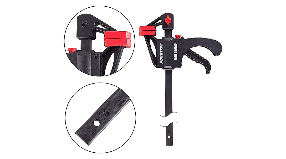 POWERTEC 24 Inch Bar Clamps - Quick One-Handed Setup
