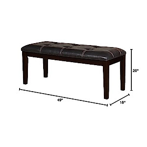 Homelegance Dining Bench, 49-Inch, Western, Dark Brown, Espresso Finish