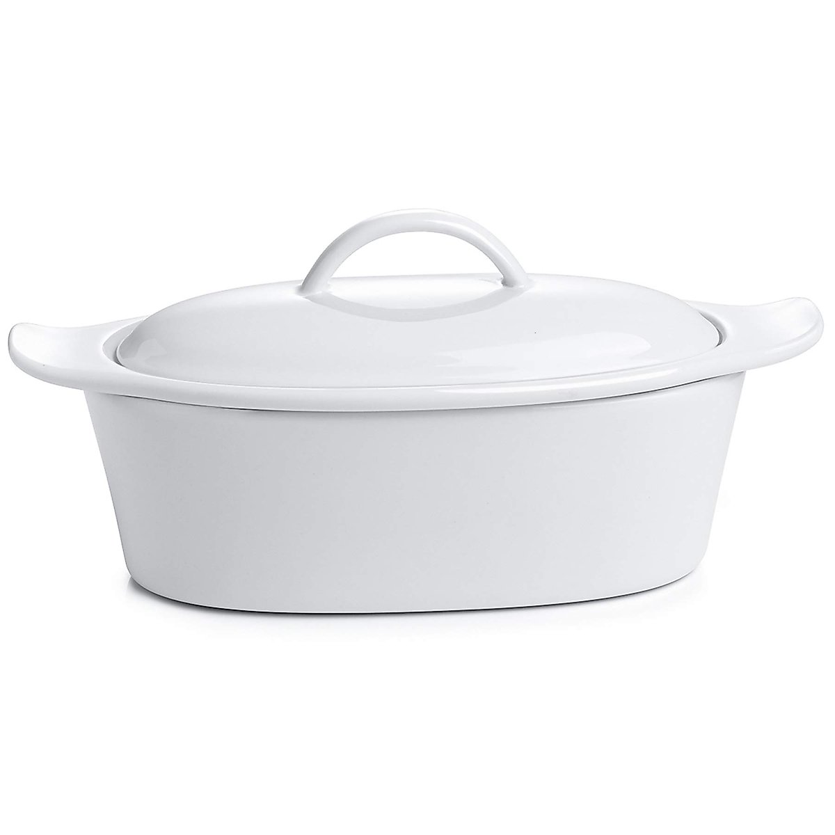 Large Butter Dish with Lid - Airtight Butter Keeper Container Holds Up to 2 Sticks of Butter - Porcelain Container with Beech Wooden Lid, White, Better Butter & Beyond