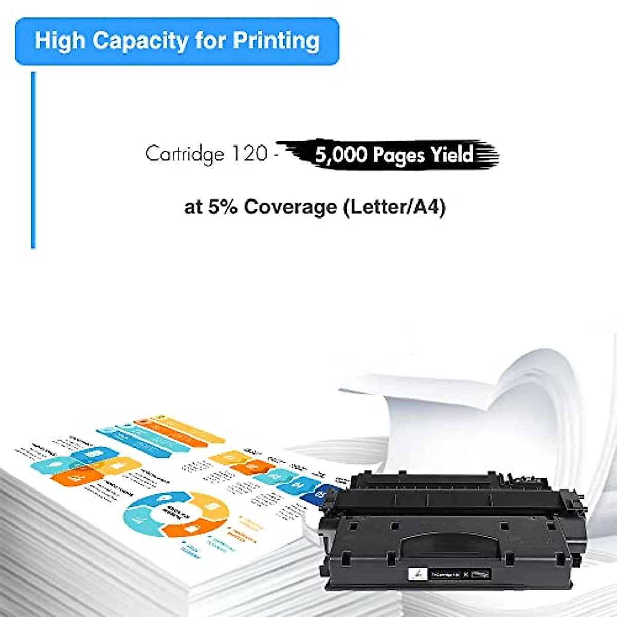 TRUE IMAGE Compatible Toner Cartridge Replacement for Canon 120 CRG-120 CRG120 Work for Canon ImageCLASS D1550 D1520 D1350 D1320 D1370 D1120 D1150 D1100 D1180 D1170 Printer Ink (Black, 2-Pack)