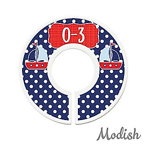 Modish Labels Baby Clothes Size Dividers, Baby Closet Organizers, Size Dividers, Baby Closet Organizers, Closet Dividers, Clothes Organizer, Neutral, Boy, Girl, Nautical, Anchors, Sail Boats (Baby)
