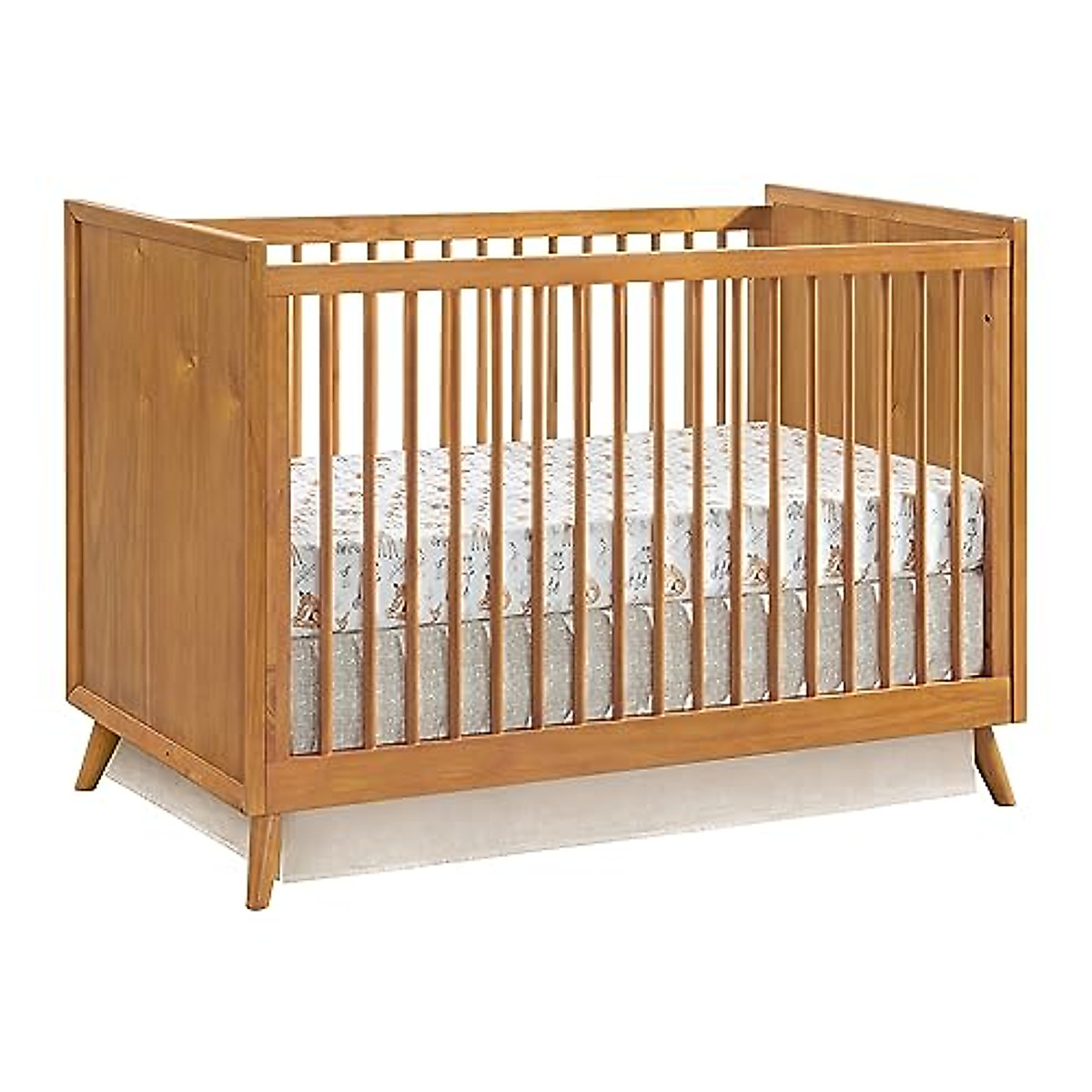 Oxford Baby Dawson Modern 3-in-1 Convertible Island Baby Crib, Honey Brown, Green Guard Gold Certified