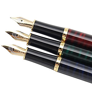 Gullor 5 PCS Classic Metal Fountain Pen B388, Gift Pens with Converters, 5 Colors