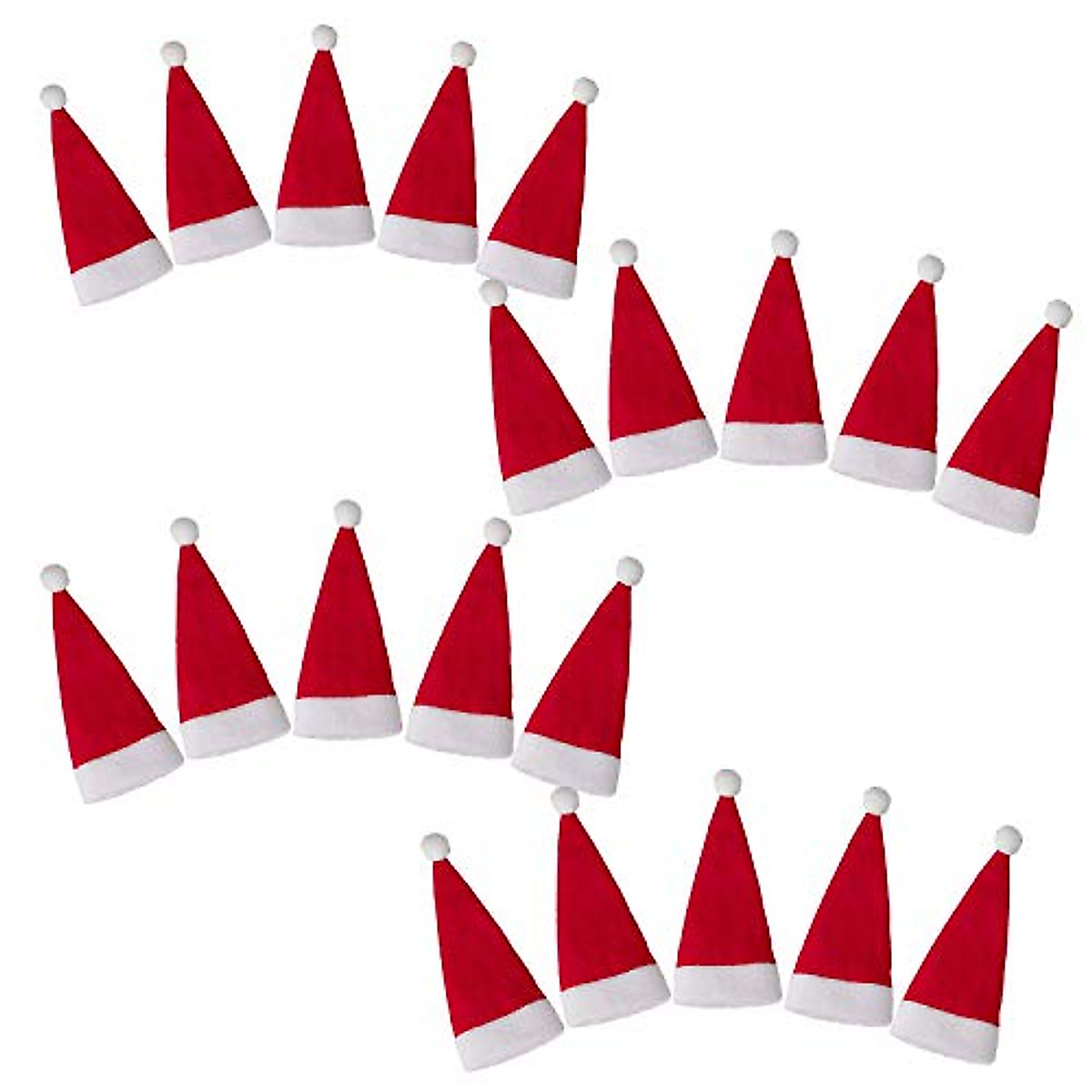 SUNTRADE Christmas Santa Hats Silverware Holders,Tableware Knife Fork Spoon Storage Bag,for Christmas Dinner Table,Set of 20