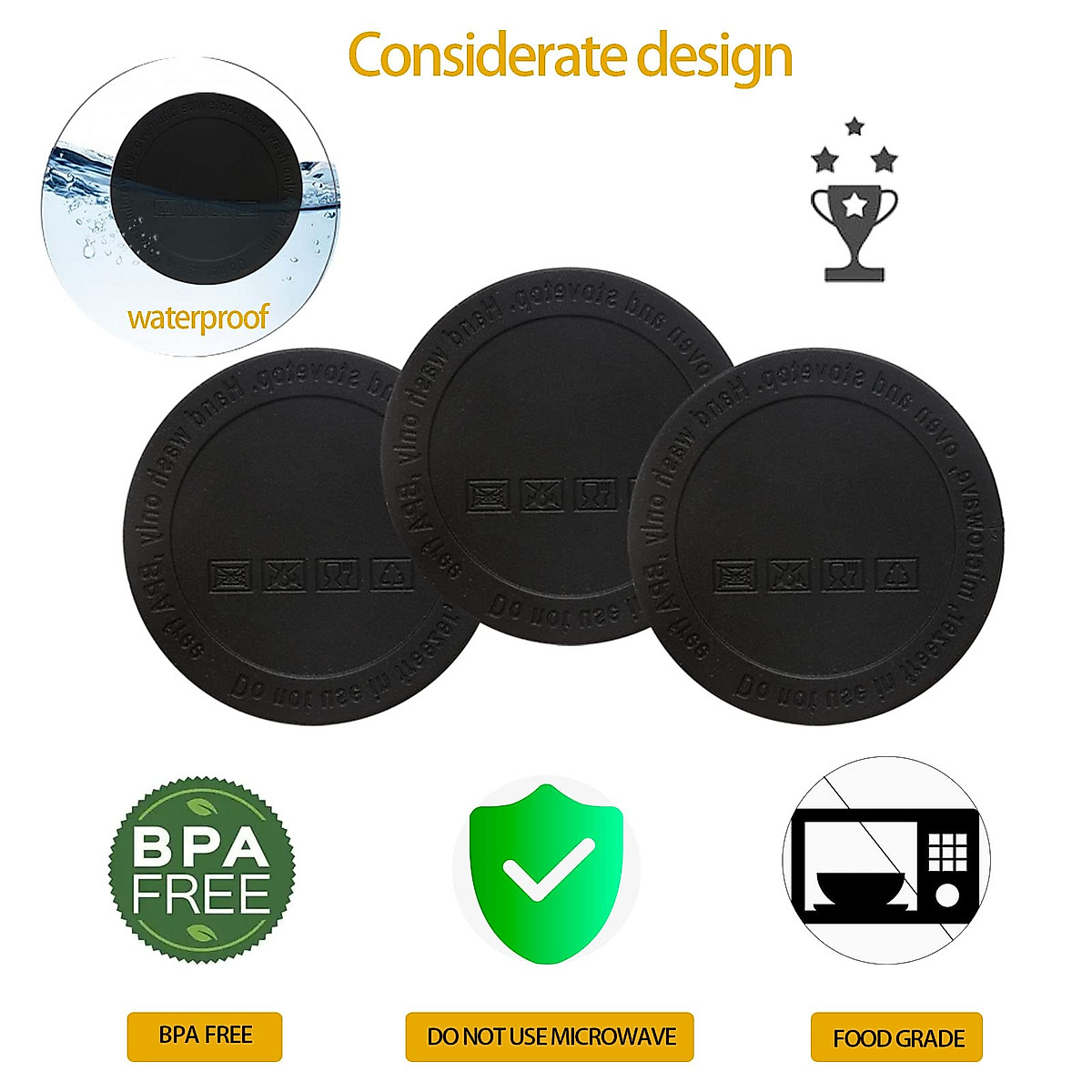 Mozeat Lens 10Pcs Rubber Bottoms for Sublimation Tumblers, Protective Anti-Slip Silicone Bottoms with Adhesive, Tumbler Bumpers Rubber Bottom for Skinny Tumblers