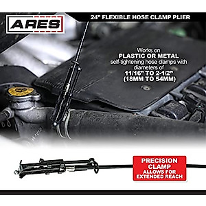 ARES 71102 - Flexible Hose Clamp Plier - 24-Inch Heavy Duty Cable Flexes for Use in Any Position - Works on 18mm-54mm Hose Clamps