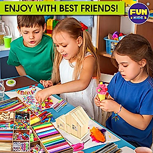 3 Layers Jumbo Arts and Crafts Supplies Warehouse, DevelopeByPlay 1600+ Premium Huge Ultimate Craft Materials Kit for Kids 4-8 Big Creative Activities Gift Large Stuff for Girls and Boys, 17.91Wx12.4L