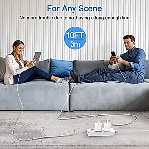 RPQ iPhone Fast Charger 2- Pack USB C Power Adapter with 10ft Long C to Lightning Cable 【 MFI Certified 】 with Fast Charging Capability for iPhone14/13/12/11/X/Xr/Pro max/Plu (White)