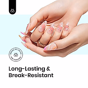 Beetles 5 in 1 Nail Glue Gel for Nail Tips and Clear Acrylic Nails Long Lasting, Curing Needed UV Extension Glue for Clear False Nail Tips and Clear Press on Nails, Nail Repair Treatment