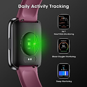 EURANS Smart Watch 45mm, AMOLED Fitness Watch with Heart Rate/Sleep Monitor Steps Calories Counter, IP68 Waterproof Activity Tracker Compatible with Android iOS