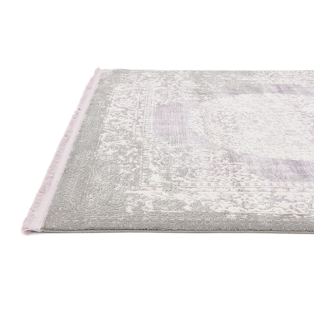 Unique Loom New Classical Collection Area Rug - Olwen (4'Square, Purple/ Gray)