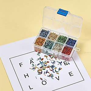 Pandahall 8 Colors Silver Lined Glass Bugle Seed Beads 6x1.8mm Tube Loose Spacer Beads Hole: 0.6mm for DIY Jewelry Making