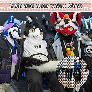 YSSPPOY 12 Pcs Fursuit Eye Mesh, 0.5mm Waterproof Printable Mesh Fabric for Mask Eyes, 7.87x11.81 inch Black PVC Eye Mesh for Furries Cosplay, Props, Fursuits, Craft Making
