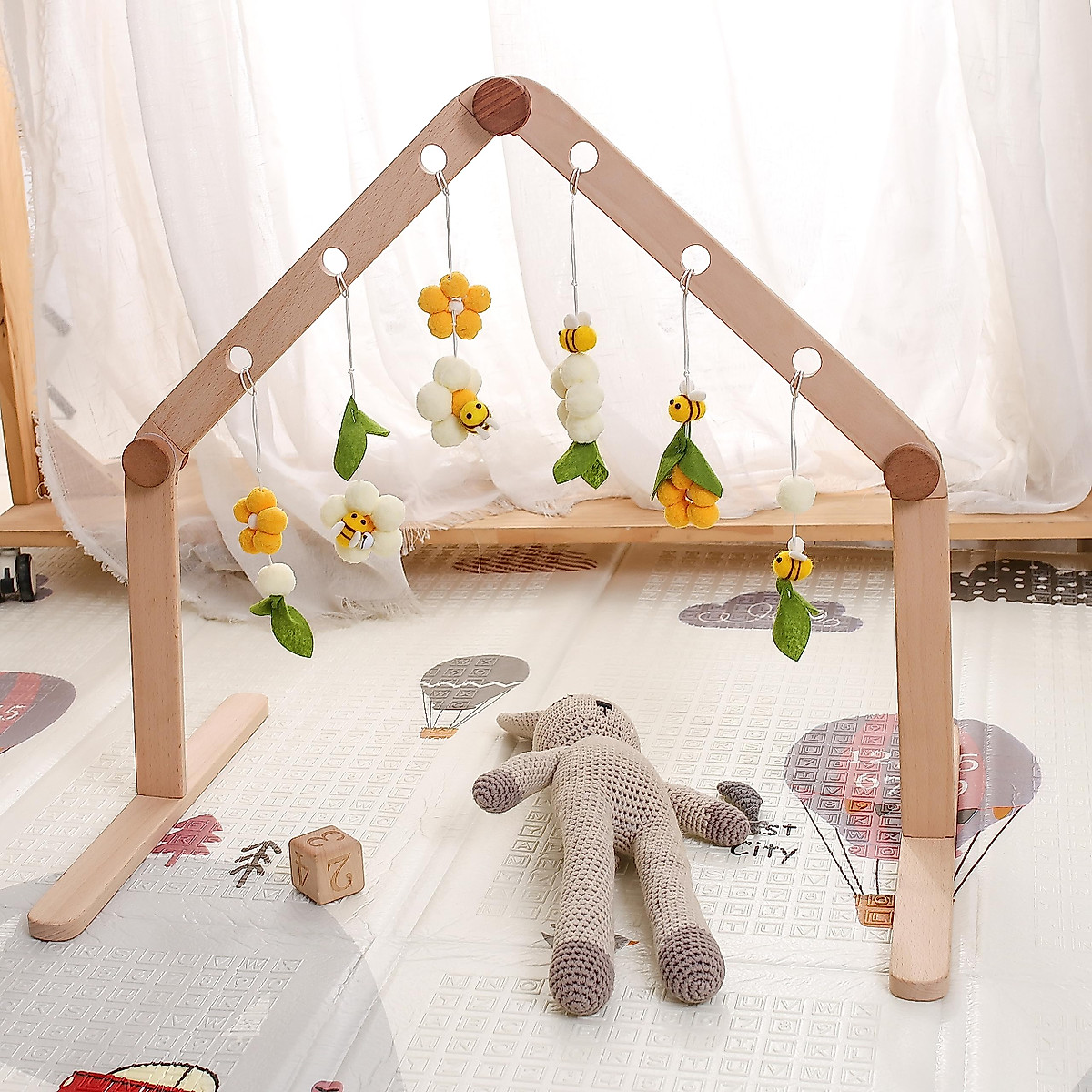 Baby Play Mat for Floor 79" x 71", Waterproof Foldable Playmat for Babies & Toddlers, Large Foam Play Mat for Kids, Reversible Soft Baby Mat for Crawling & Tummy Time Indoor Outdoor