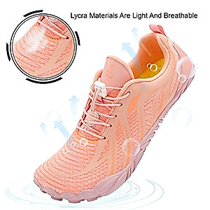 L-RUN Womens Water Shoes Lightweight Hiking Shoes Quick Drying Pink M US (Women 8.5, Men 7)=EU39