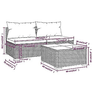 WHOPBXGAD Patio Furniture Set 3 Piece Lawn Furniture,Patio Furniture Sets,Patio furnitureSui for patios, Gardens, lawns, Balconies, Poolside,with s Poly Rattan Black