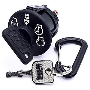HD Switch Starter Ignition Key Switch Replaces AYP, Husqvarna, Craftsman, Sears, Poulan Lawn Mower Rider 193350, 532193350 with 2 Keys & Free Carabiner