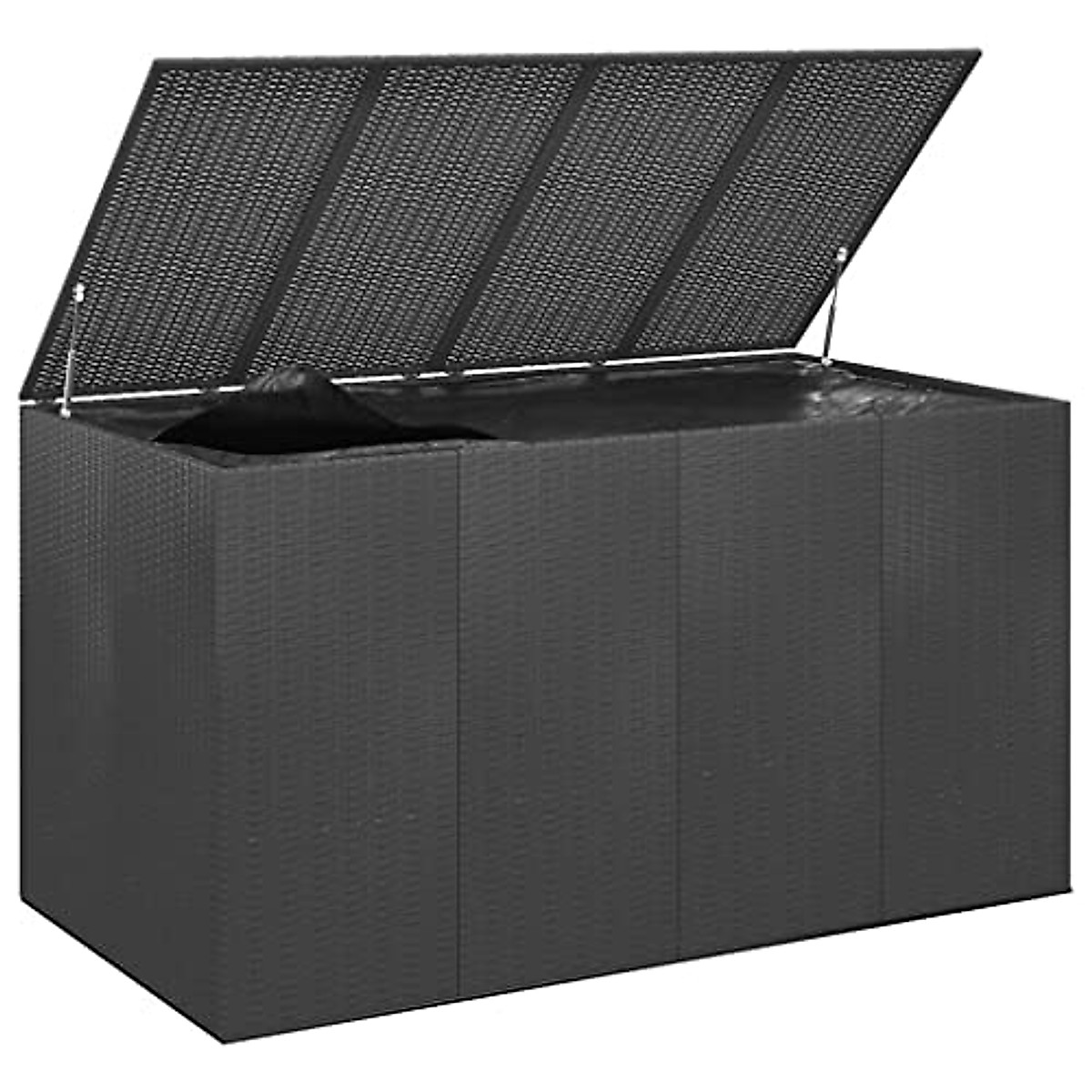 vidaXL Patio Cushion Box Garden Outdoor Lawn Yard Terrace Balcony Backyard Storage Chest Cabinet Cushion Box Furniture PE Rattan Gray
