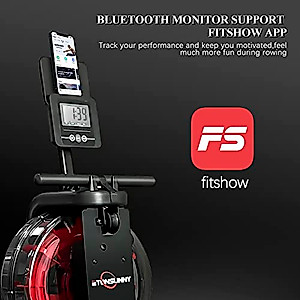 ETONSUNNY Water Rowing Machine with Bluetooth, 330Lbs Weight Capacity Vertical Tank Rowing Machines for Home Use Water Rower with Digital Monitor Tablet Holder (ET707)
