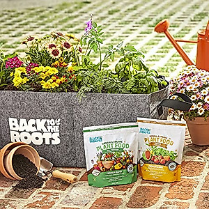 Back to the Roots Edibles Plant Food - Organic, Sustainably-Made Garden Fertilizer Made with Dolomitic Limestone, Mycorrhizae, and Kelp and Alfalfa Meal - 1.5 lb Premium Blend