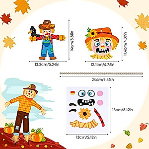 24 Sets Fall Crafts for Kids Scarecrow Craft Kit Bulk Thanksgiving Halloween Scarecrow Craft Stickers Make Your Own Scarecrow Ornaments for Halloween Autumn Birthday Party Supplies