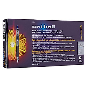 uni-ball 61256 Signo Gel 207 Roller Ball Retractable Gel Pen Blue Ink Micro Fine Dozen