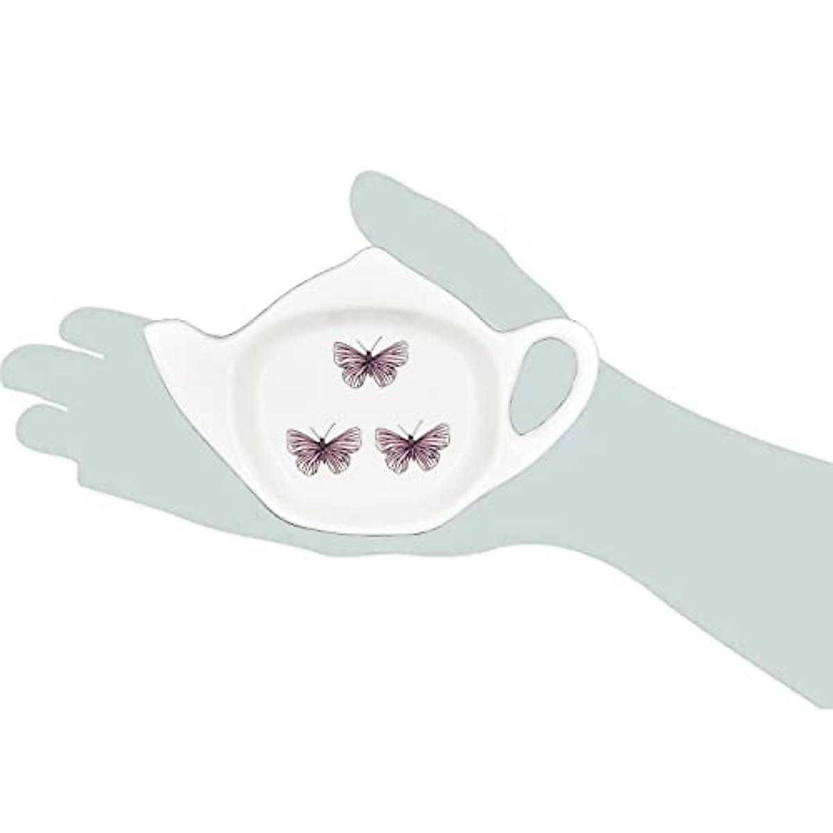 Tea Bag Holder Ceramic Teabag Holder Dish Teapot shaped Spoon Rest Set 4.5 inches