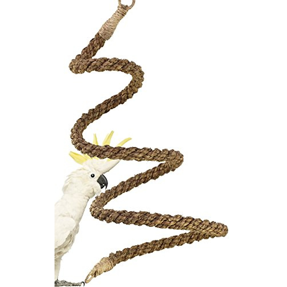 02066 Large Abaca Rope Boing Bird Toy Cage Toys Cage Amazon Macaw Cockatoo