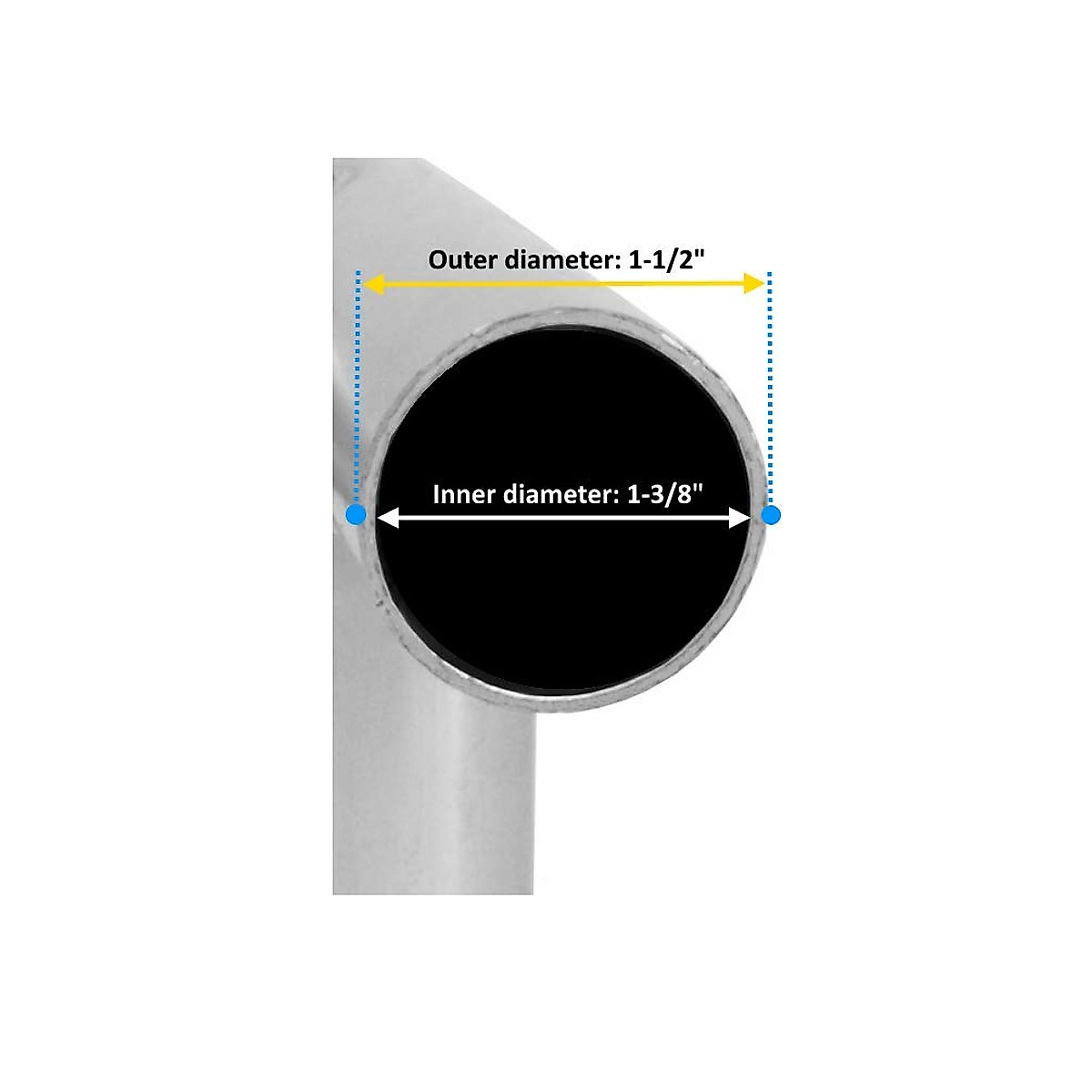 GoodsZone Canopy Fittings 1-3/8" Slant roof Carport Deck Shed Frame Connectors 4/Pack, Without Poles (Center Section)