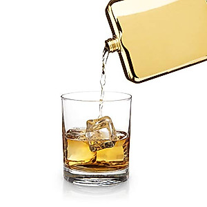 Viski Gold, Stainless Steel Screw Top 14K Plated Liquor Flask for Women and Men, 6 Ounces, Set of 1