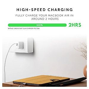 Native Union Fast GaN Charger PD 35W – Ultra-Compact Power Delivery Enabled USB-C Charger Up to 35W – for MacBook Air, iPads, iPhones & More (Black)