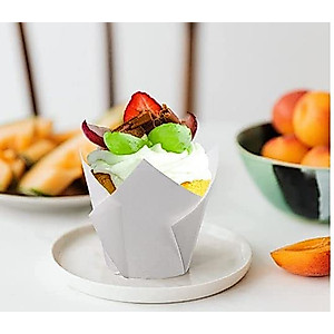 Leqi Baking Cups 100 Count Natural Cupcake Muffin Paper Liners Grease-Proof Wrappers for Wedding Birthday Christmas Party Baby Shower Anniversaries All Festivals (White)