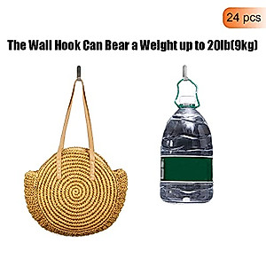 carinacoco Wall Hooks Adhesive 24 Pack Stainless Steel Hanging Hooks for Kitchenware Bath Robe Towel Jackets Bag