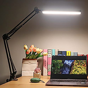 LED Desk Lamp,97 CRI Eye Protection Book Light,Swing Arm Desk lamp with Clamp,Dimmable 3 Color Modes & 8 Brightness Table Lamp,High brightness desk lamp for Home Office,Study,Reading,Dorms,Studios