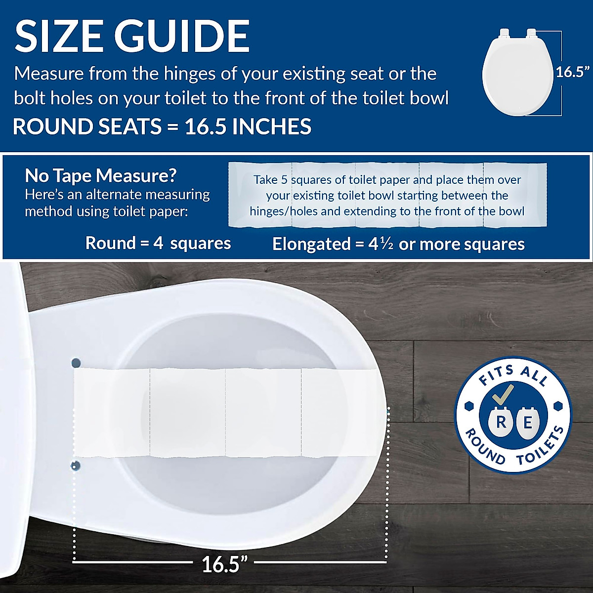 Mayfair 847SLOW 000 Kendall Slow-Close, Removable Enameled Wood Toilet Seat That Will Never Loosen, 1 Pack - ROUND - Premium Hinge, White