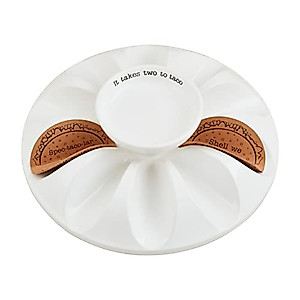 Mud Pie Circa White Integral Taco Holder, White, 3" x 12" dia