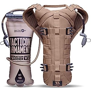 TACTICON Hydropack Elite | Tactical Bare Body Hydration Pack | Combat Veteran Owned Company | All Day Water Source | Hiking & Outdoor Bag | 3L Pocket