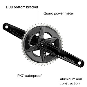 SRAM Rival AXS Crankset with Quarq Power Meter - 170mm, 12-Speed, 46/33t Yaw, 107 BCD, DUB Spindle Interface, Black, D1