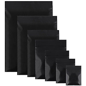 100PCS Black Polyethylene Flat Zip Closure Bags 4x5cm (1.5x1.9")