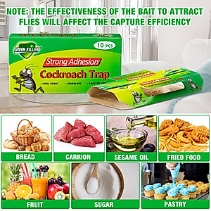 Qualirey Roach Killer Indoor Sticky Roach Traps Glue Cockroach Killer Infestation Home Cockroach Trap for Indoor Home Pest Bug Insect Control 8.66 x 7.6 Inch(40 Pcs)