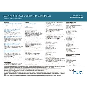 Intel NUC 11 Pro NUC11TNKV50Z Tiger Canyon Home & Business Mini PC Mini Desktop 11th Generation Intel® Core™ i5-1145G7 Processor with Intel vPro® Technology,4 Cores,8 Threads(NO RAM&SSD)
